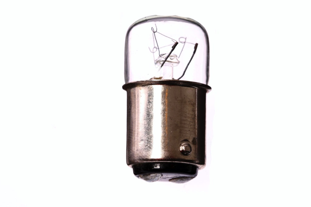 790746-LAMP PILOT TUBULAR CLEAR BA15D, 115V 5W 20X48MM