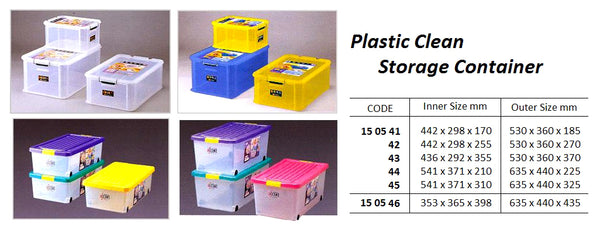 150546-CONTAINER PLASTIC CLEAR W/LID, INNER SIZE 535X365X398MM