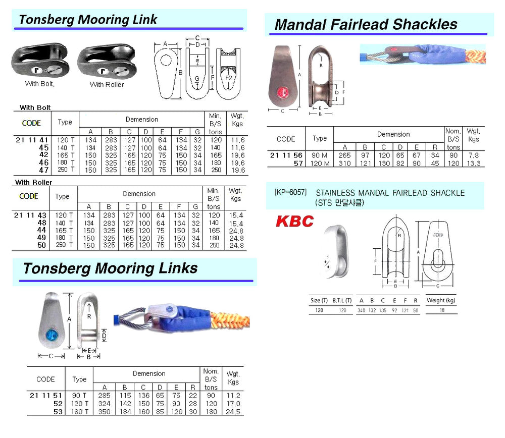 211152-LINK MOORING TONSBERG 120T, WITH DNV CERTIFICATE