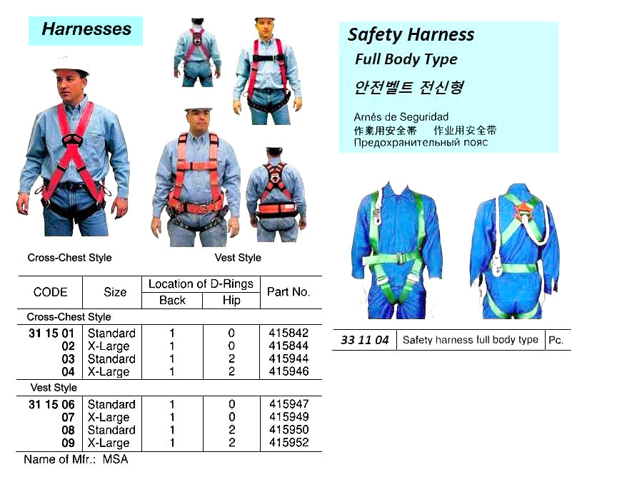 331104-SAFETY HARNESS FULL BODY TYPE