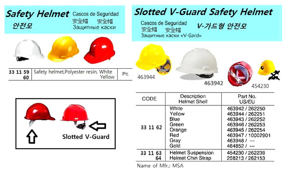 331162-HELMET SAFETY SLOTTED V-GARD