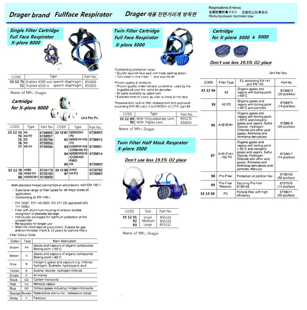 331271-RESPIRATOR FULLFACE SGL FILTER, XPLORE6300 W/O SPEAK DIAPHRAGM