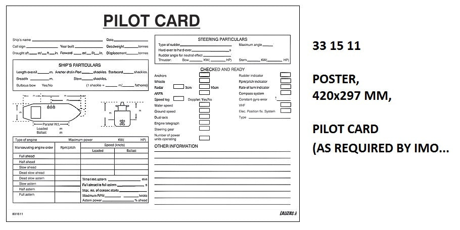 331511-CARD PILOT(AS REQUIRED BY IMO), 420X297MM