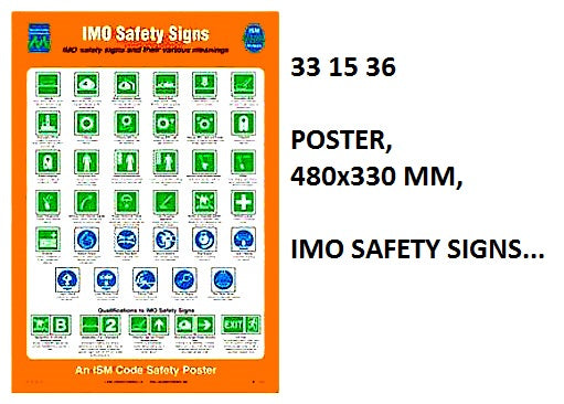 331536-POSTER IMO SAFETY SIGNS, #1036W 475X330MM