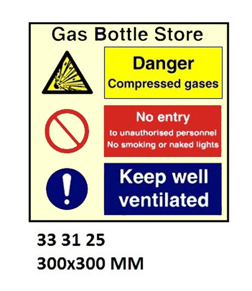 333125-SPACE IDENTIFICATION SIGN GAS, BOTTLE STORE 3125 300X300MM
