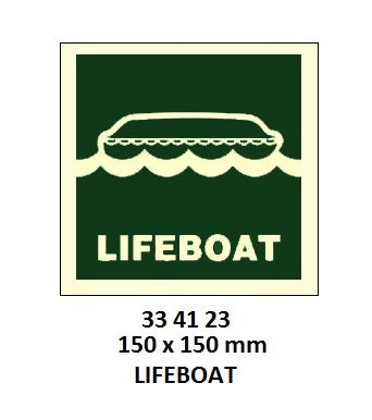 334123-SAFETY SIGN LIFEBOAT, 300X300MM (IMO)