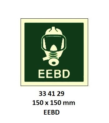 334129-SAFETY SIGN EEBD, 150X150MM
