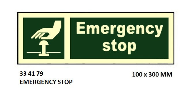 334179-SAFETY SIGN EMERGENCY STOP, 100X300MM