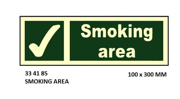 334185-SAFETY SIGN SMOKING AREA, 100X300MM