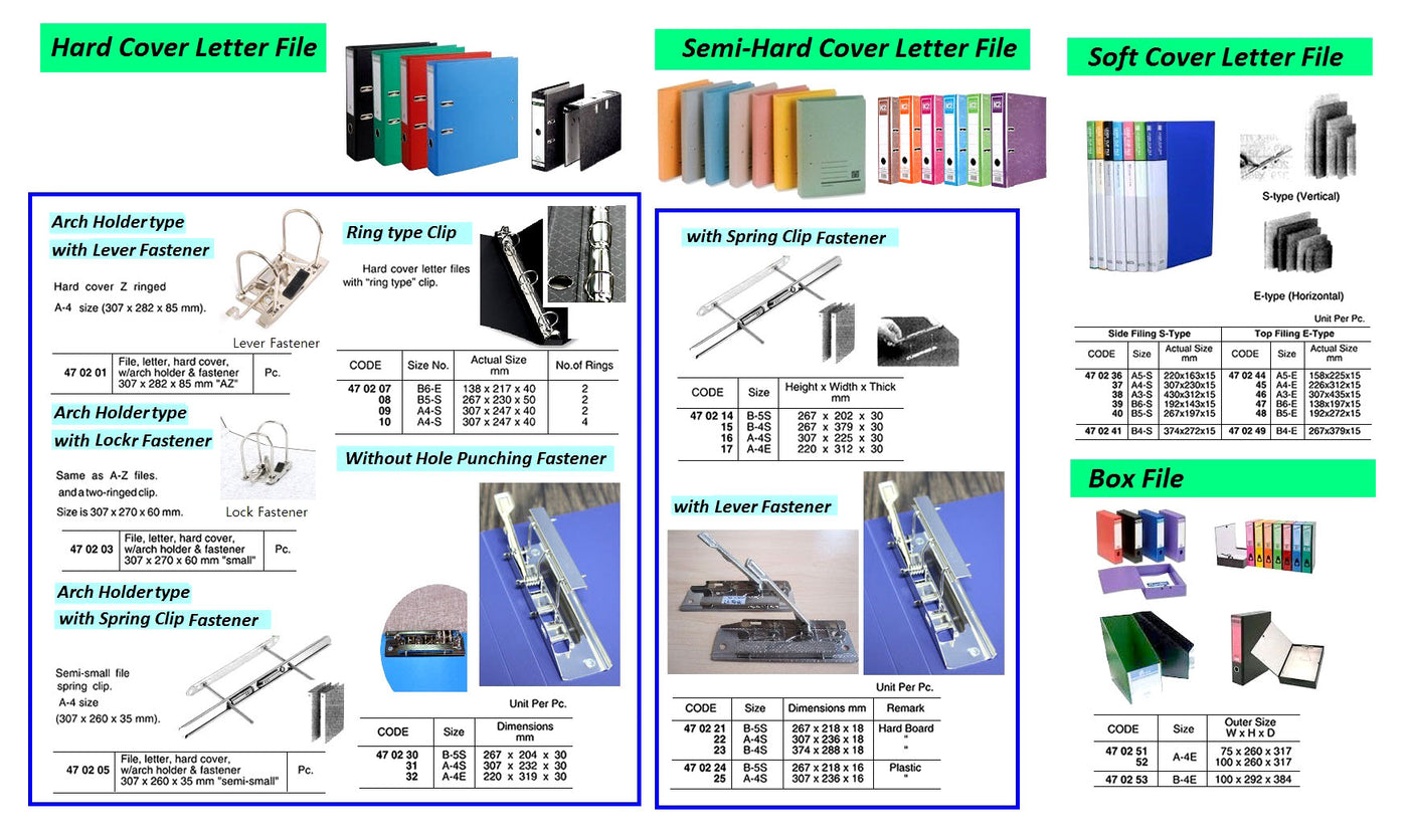 470201-FILE HARD COVER W/ARCH HOLDER, &FASTENER 307X282X85MM ?A-Z?