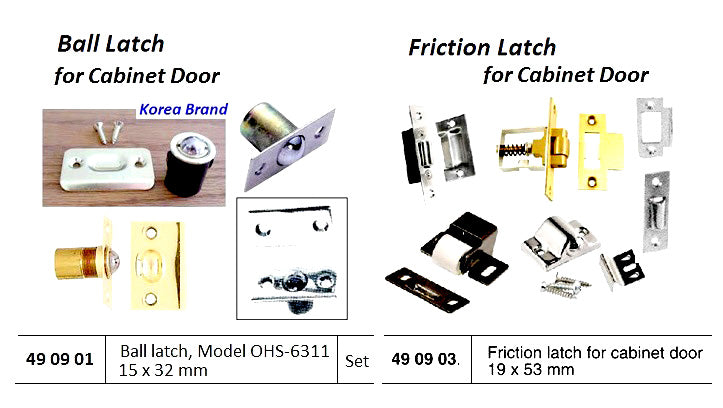 490903-FRICTION LATCH CABINET DOOR, 19X53MM