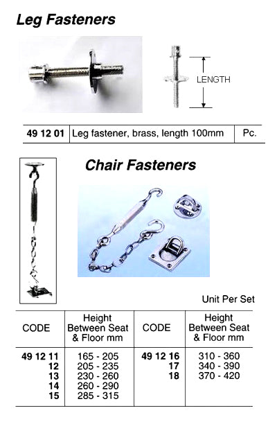 491218-CHAIR FASTENER 370 TO 420MM