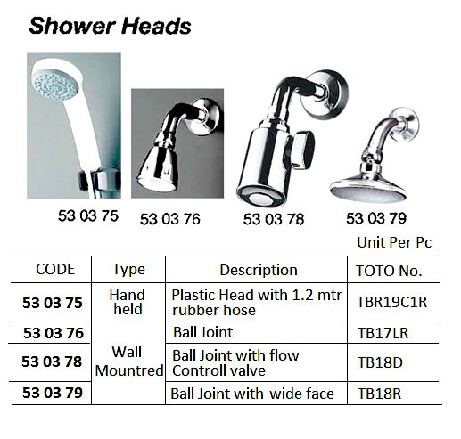 530379-SHOWER HEAD WALL MOUNTED PF1/2, WITH WIDE FACE
