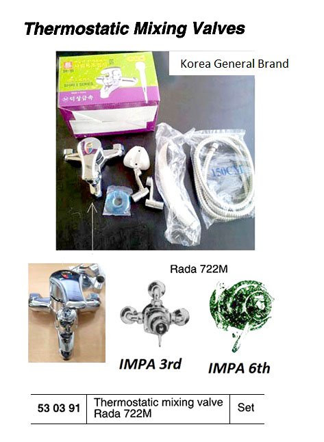 530391-THERMOSTATIC MIXING VALVE, RADA 722M DOT APPROVED
