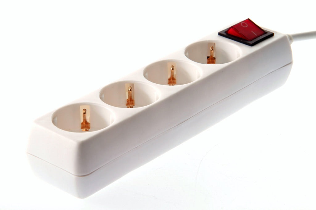 792967-RECEPTACLE 4WAYS EUROPEAN PLUG, 2 ROUND PINS W/3MTR CORD