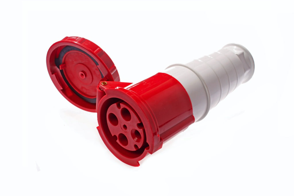 792724-PLUG CEE FEMALE AC380V RED 4P, 63AMP 6H IP67