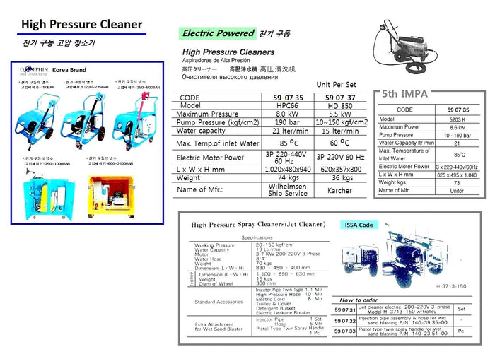 590737-HIGH PRESSURE CLEANER ELECTRIC, HD10/22S 200V 3-PHASE 50/60HZ