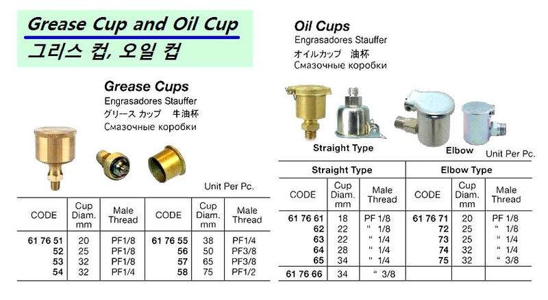 617651-GREASE CUP BRASS 20MM CUP DIAM, PF 1/8