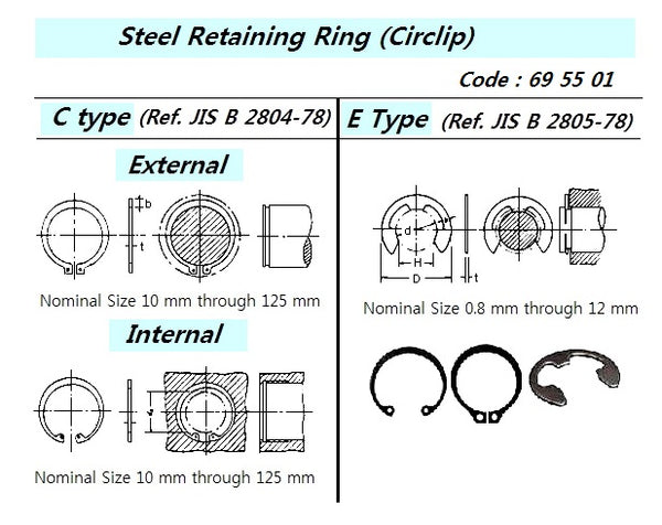 695501-RETAINING RING STEEL (C TYPE), WITH FURTHER DETAIL